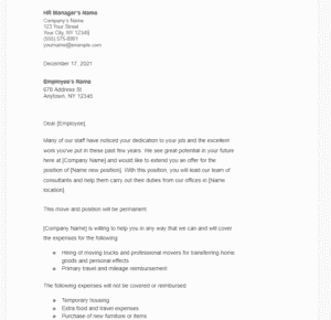 3 Most Used Employee Relocation Letter Templates [2022 Examples]